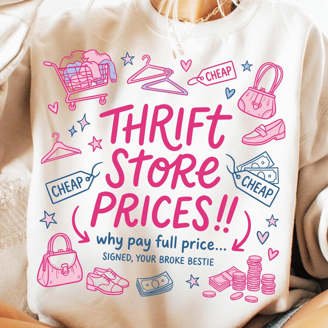 Thrifting Png Design Png, Cute Thrift Cart Quote Design, Vintage ...