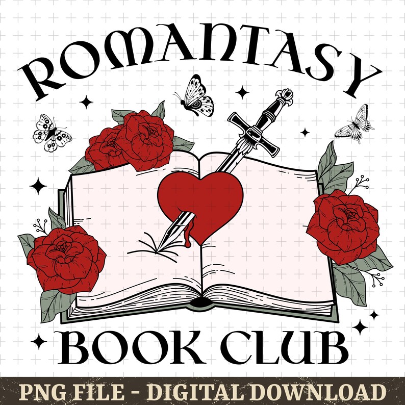 Romantasy Book Club PNG SVG, Fantasy Romance Bookish Quote, Cute Reader ...
