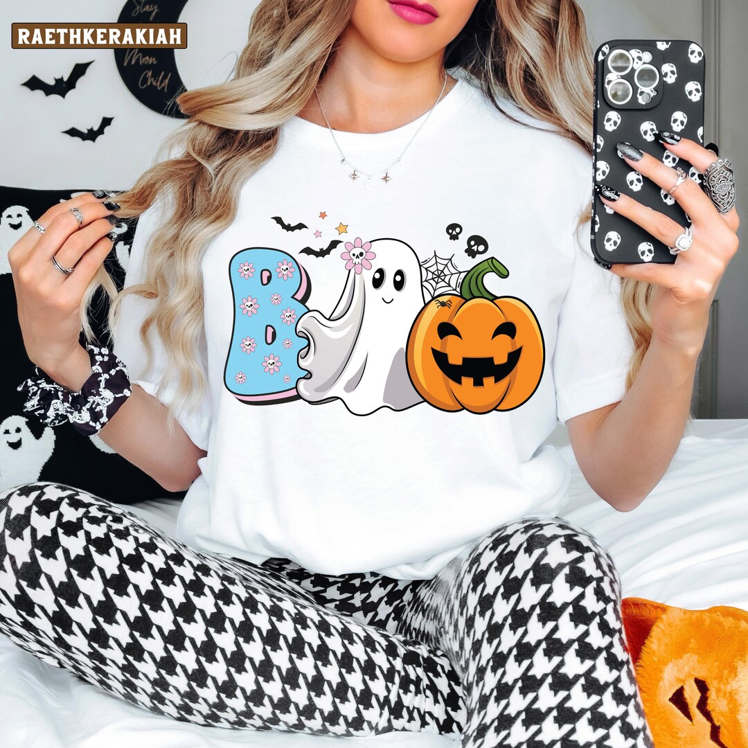Boo Png, Cute Ghost Png, Girly Halloween Png, Spooky Season Png, Fall ...