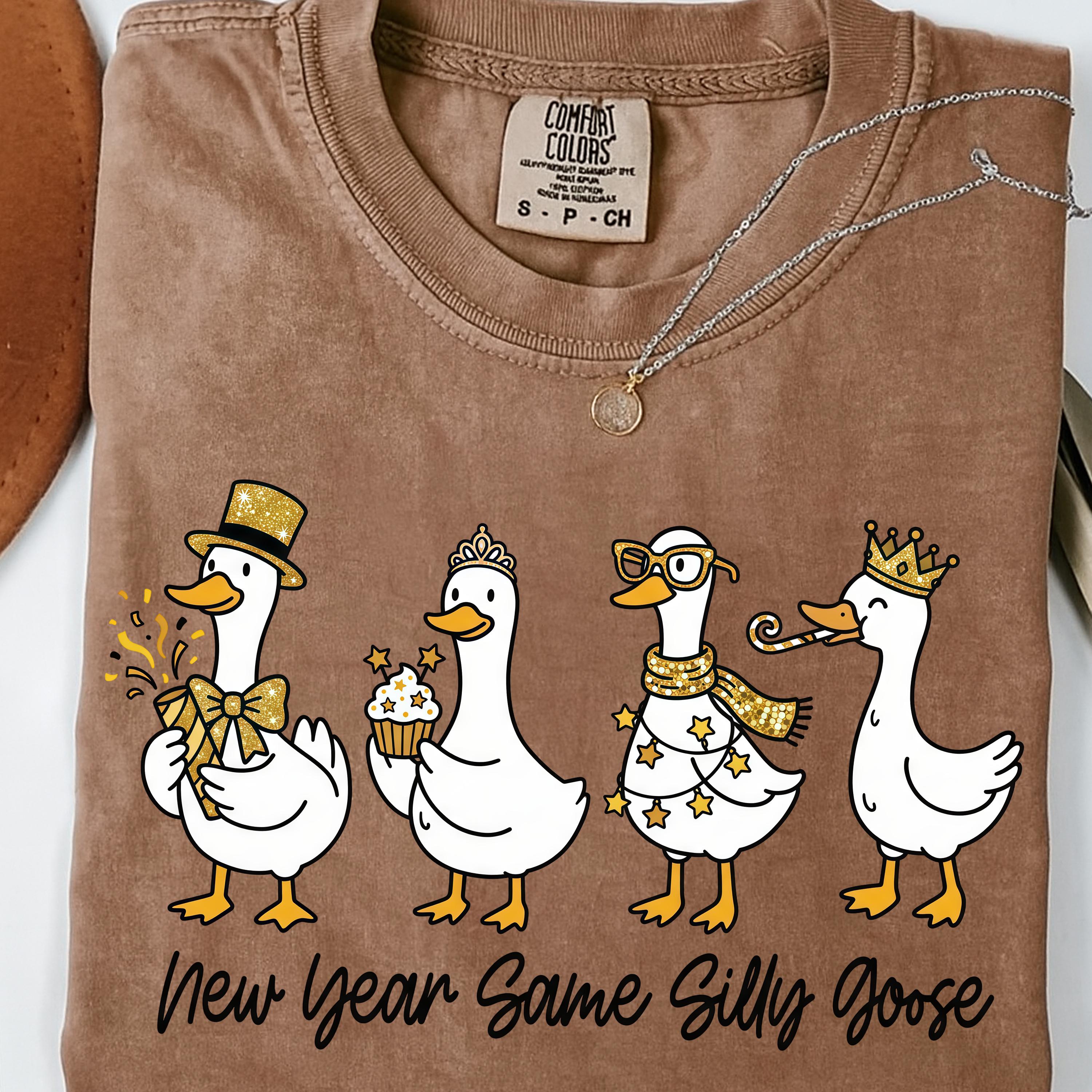 Funny New Year Silly Goose Png, Preppy New Year 2026 Png, Hello 2026 ...