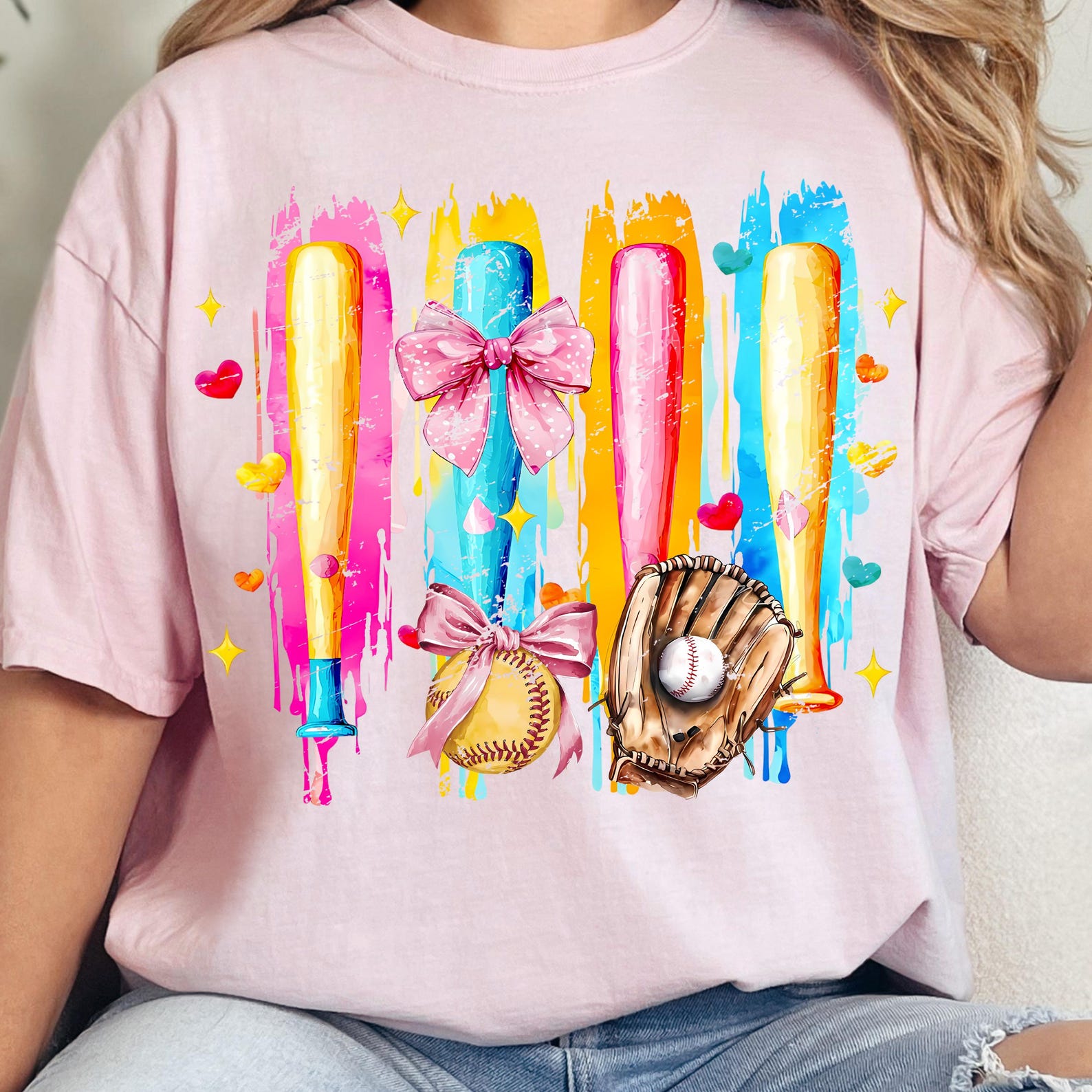 Brushstroke Softball Drip Png, Feminine Baseball Png, Coquette Softball ...