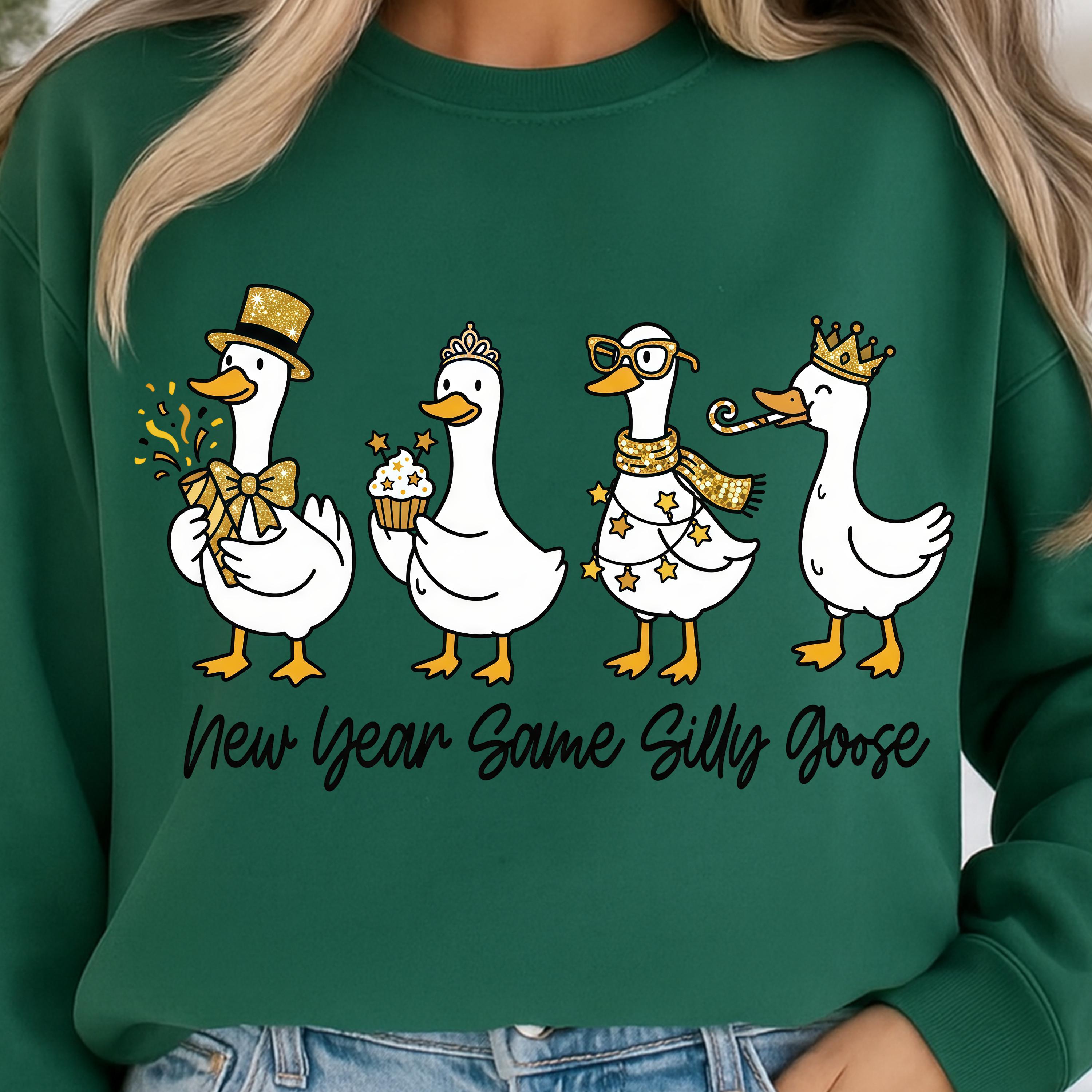 Funny New Year Silly Goose Png, Preppy New Year 2026 Png, Hello 2026 ...