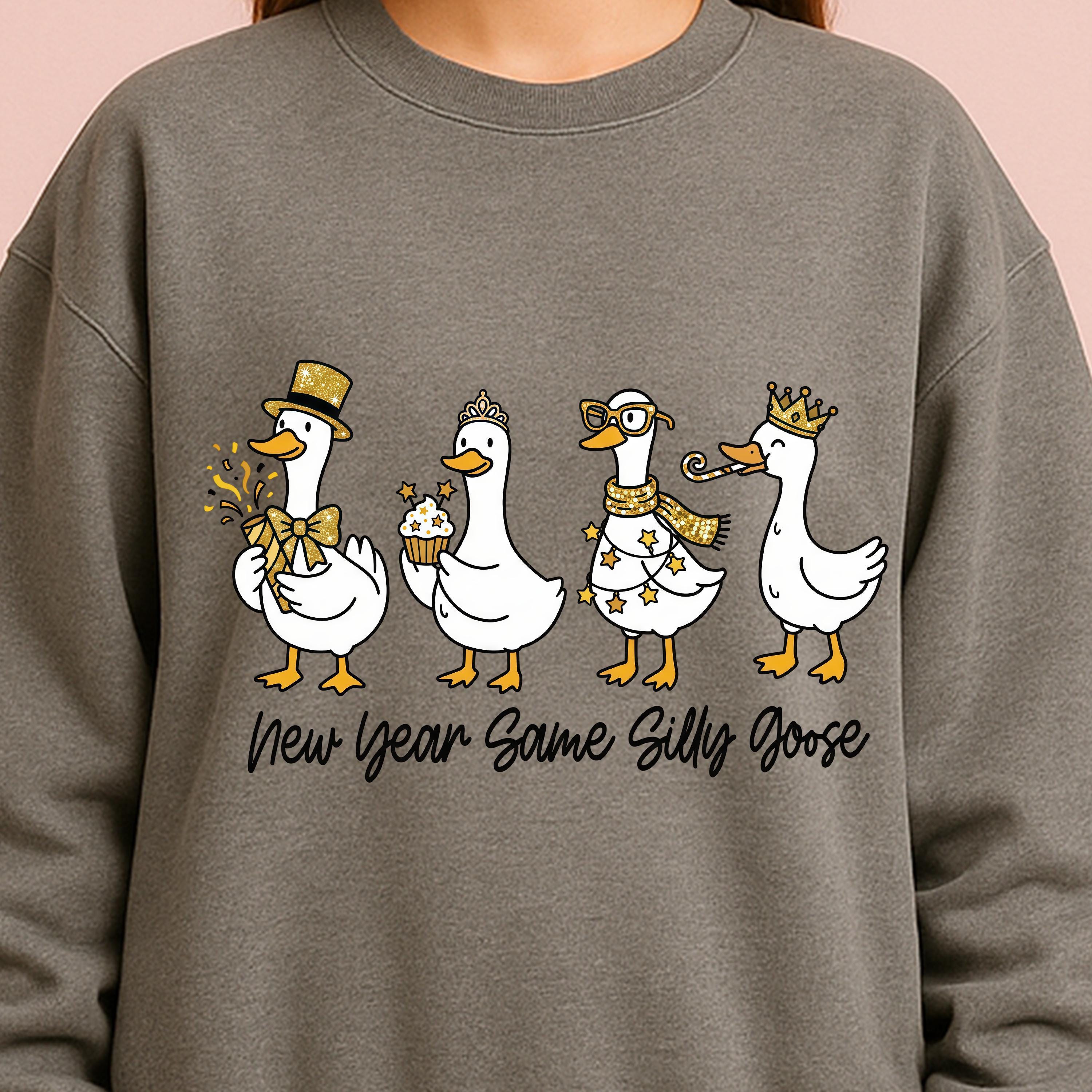 Funny New Year Silly Goose Png, Preppy New Year 2026 Png, Hello 2026 ...
