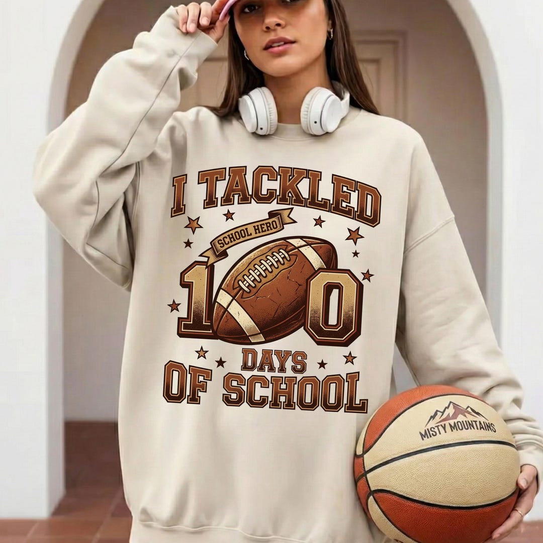 I Tackled 100 Days of School Png, Football 100 Days of School Png ...