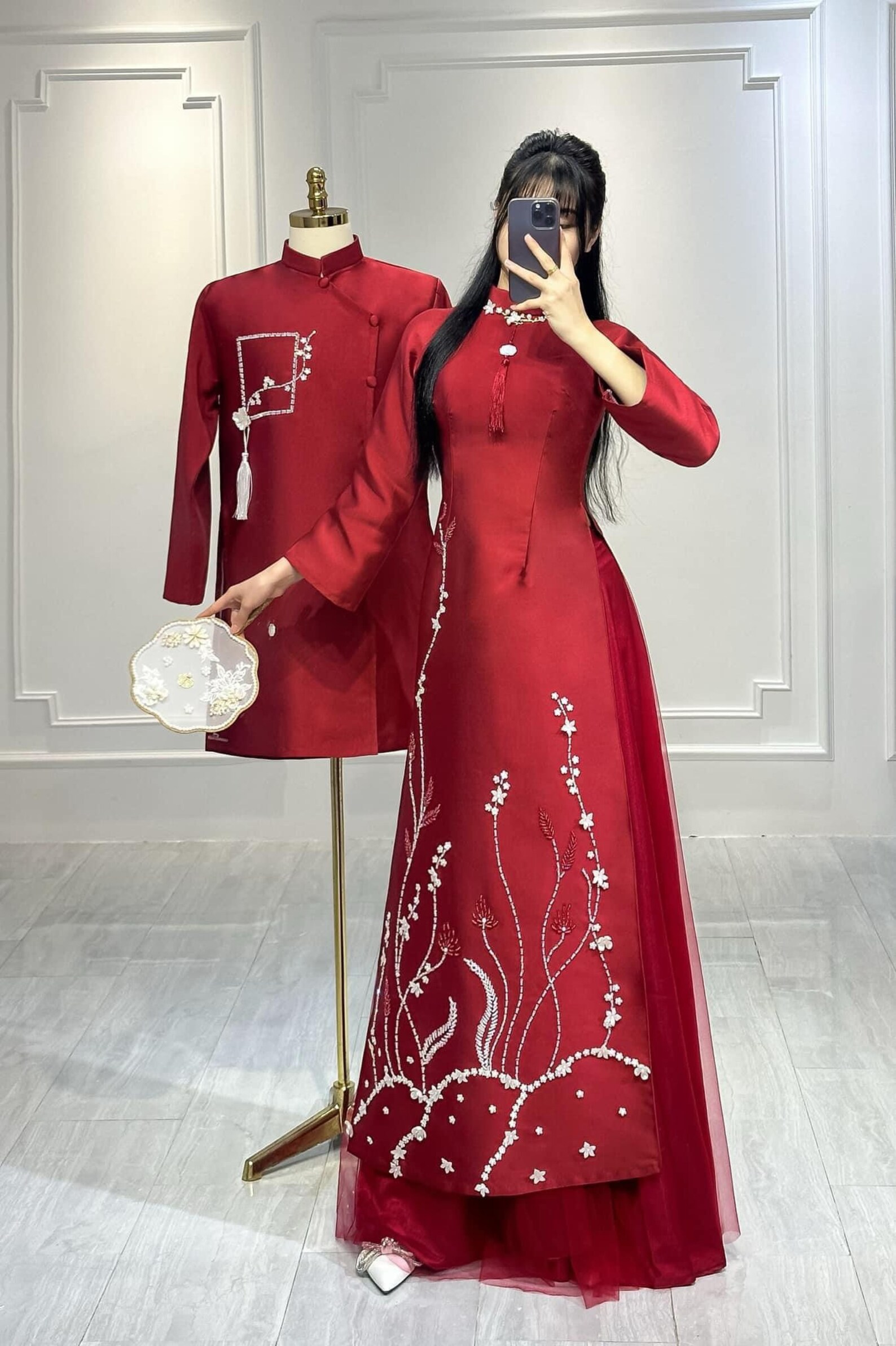 Set Ao Dai Cuoi Ao Dai Handmade,ao Dai Ket Dinh, Set Wedding Dress ...