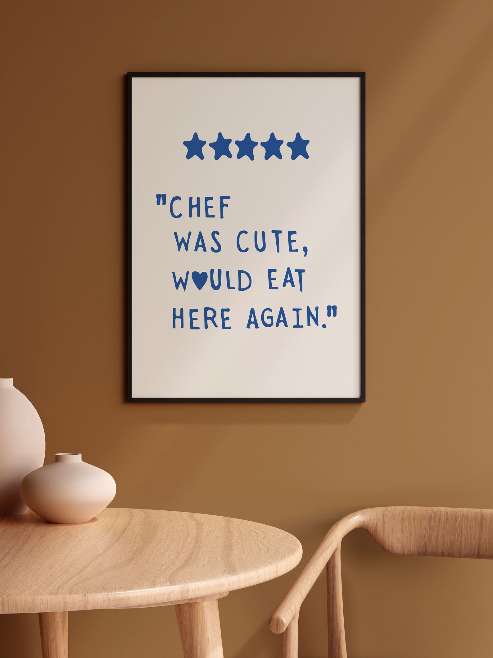 Chef Was Cute Aesthetic Kitchen Decor Cute Cooking Art Kitchen Wall Art ...