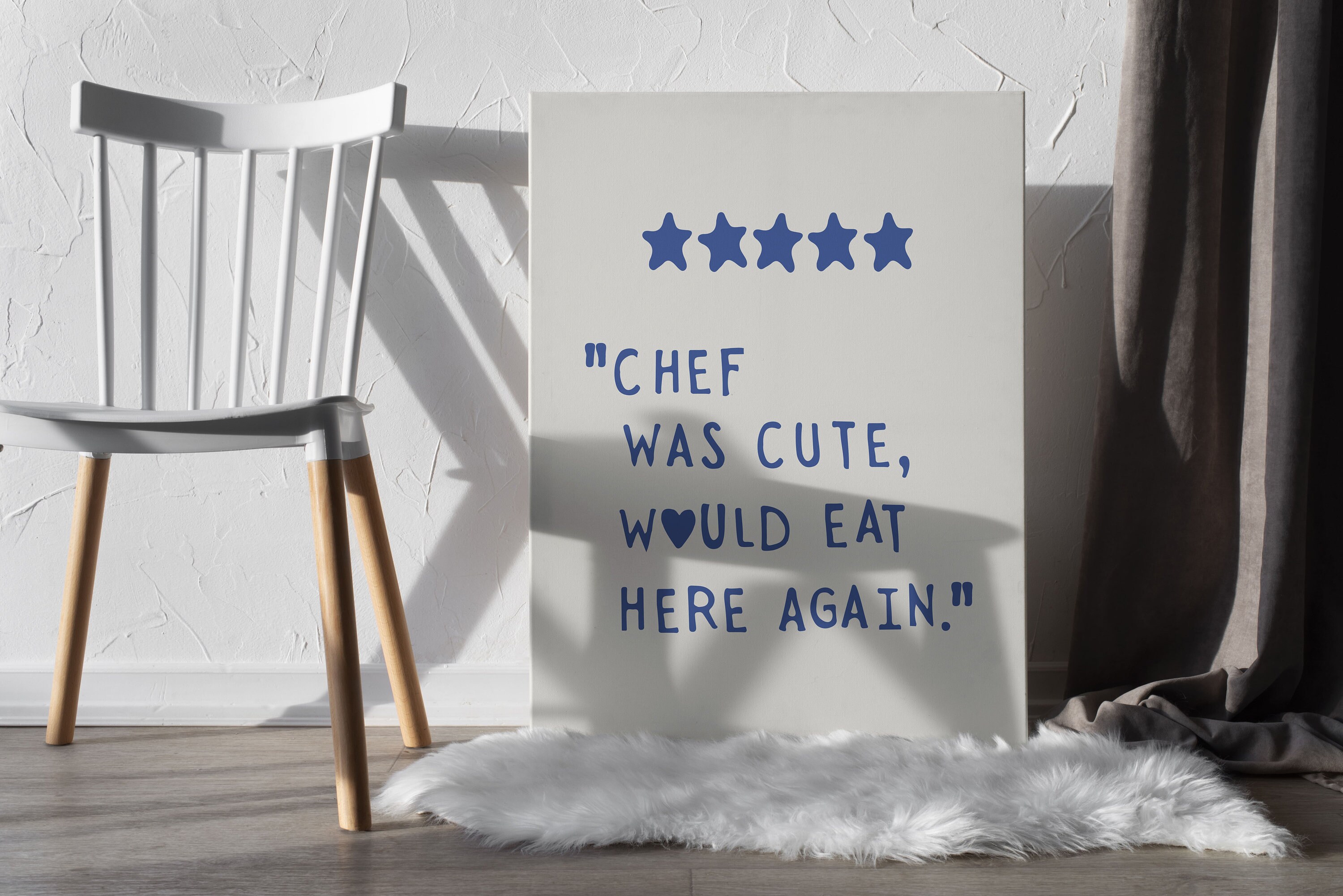 Chef Was Cute Aesthetic Kitchen Decor Cute Cooking Art Kitchen Wall Art ...