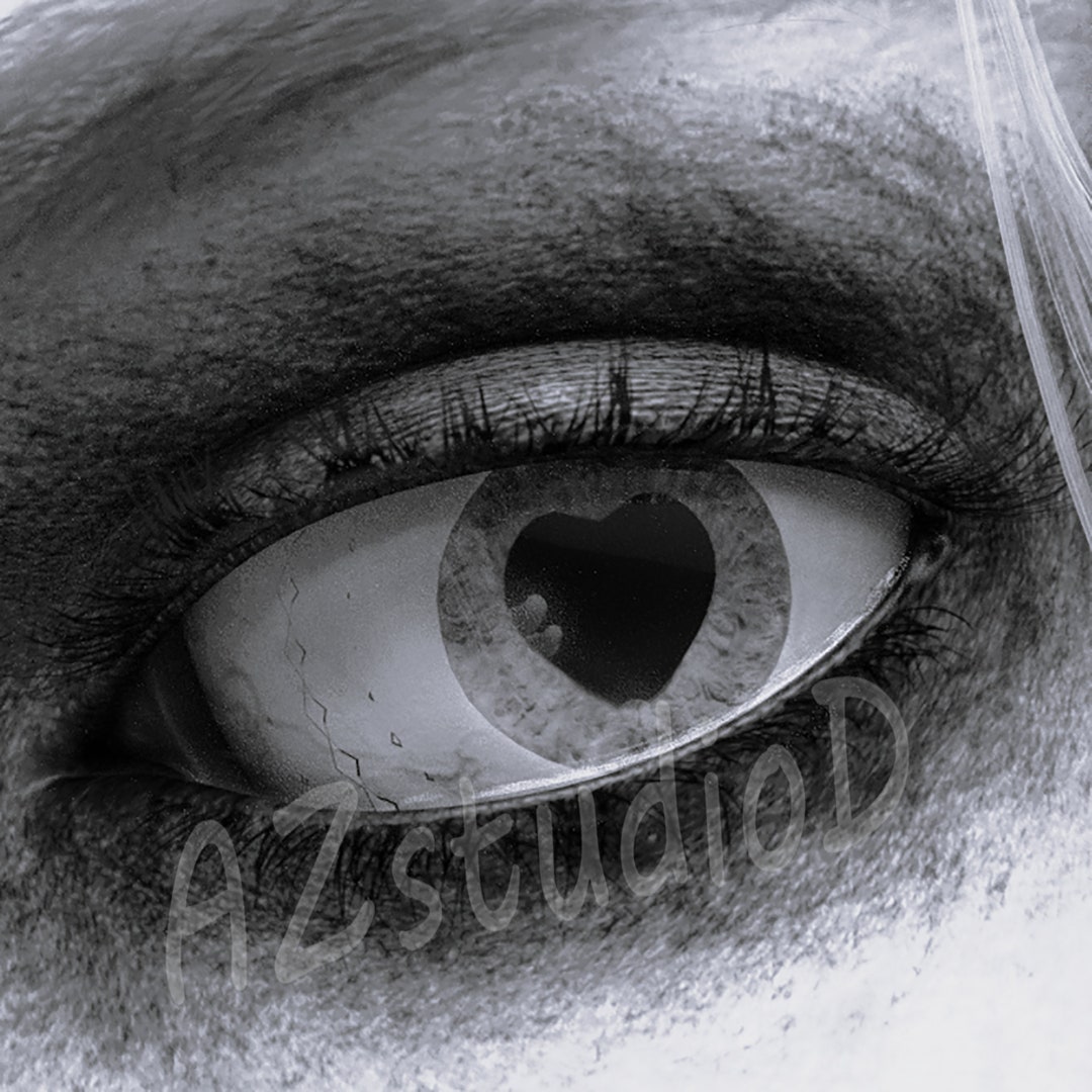Heart Shaped Pupil Eye Print - Etsy