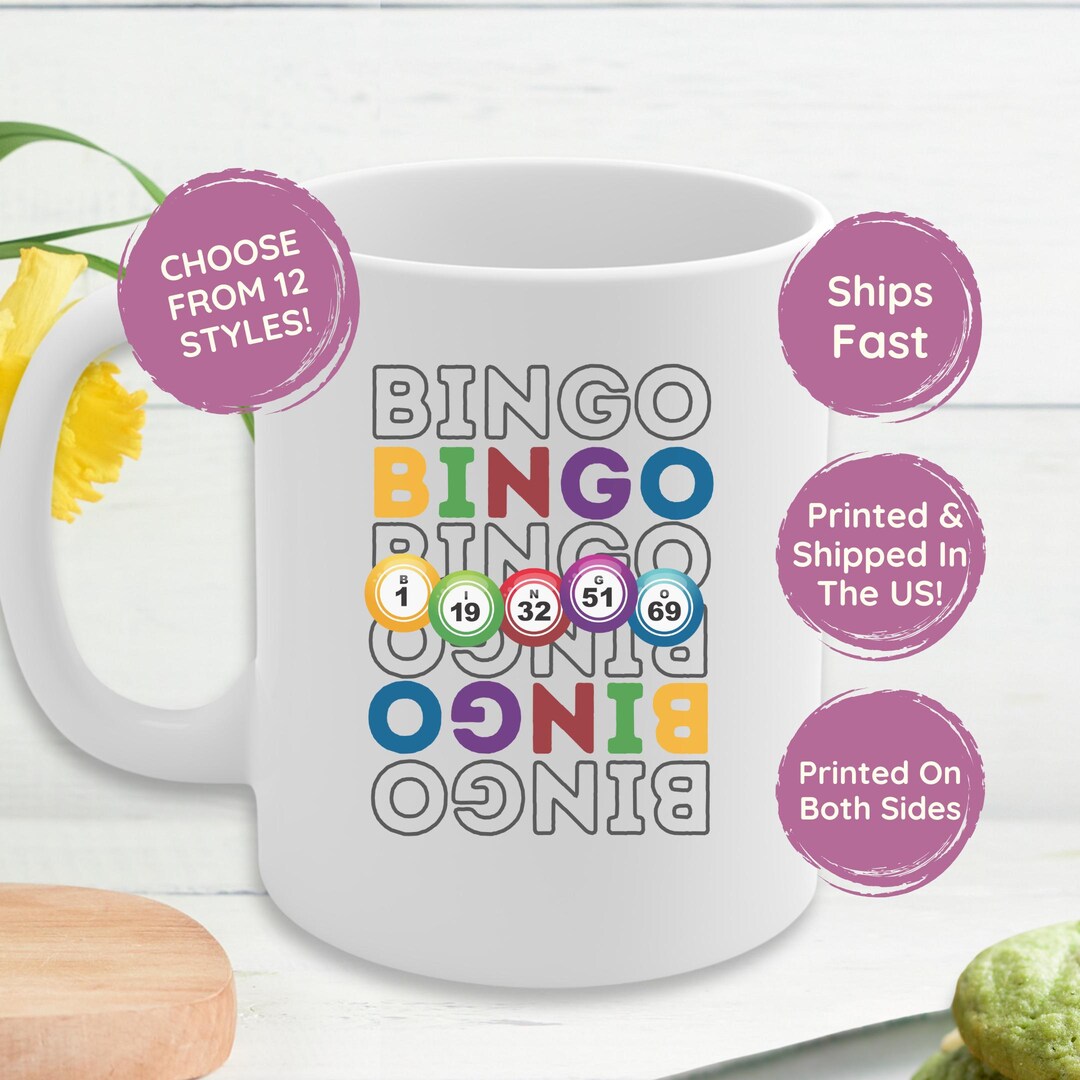 Bingo Coffee Mug: Fun Game Night Design (ceramic, Dishwasher Safe) - Etsy