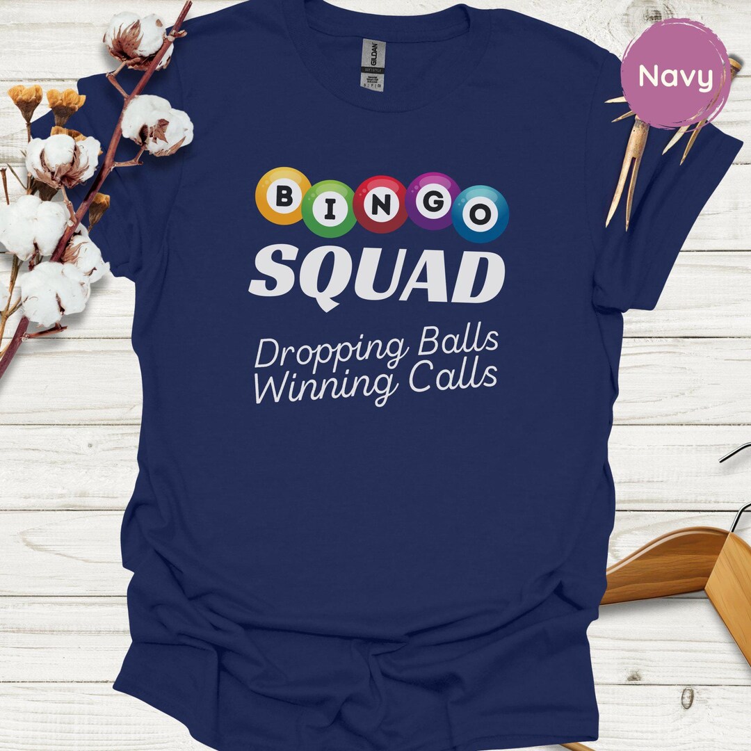 Quirky Bingo Squad Dropping Balls Winning Calls T-shirt for Seniors ...