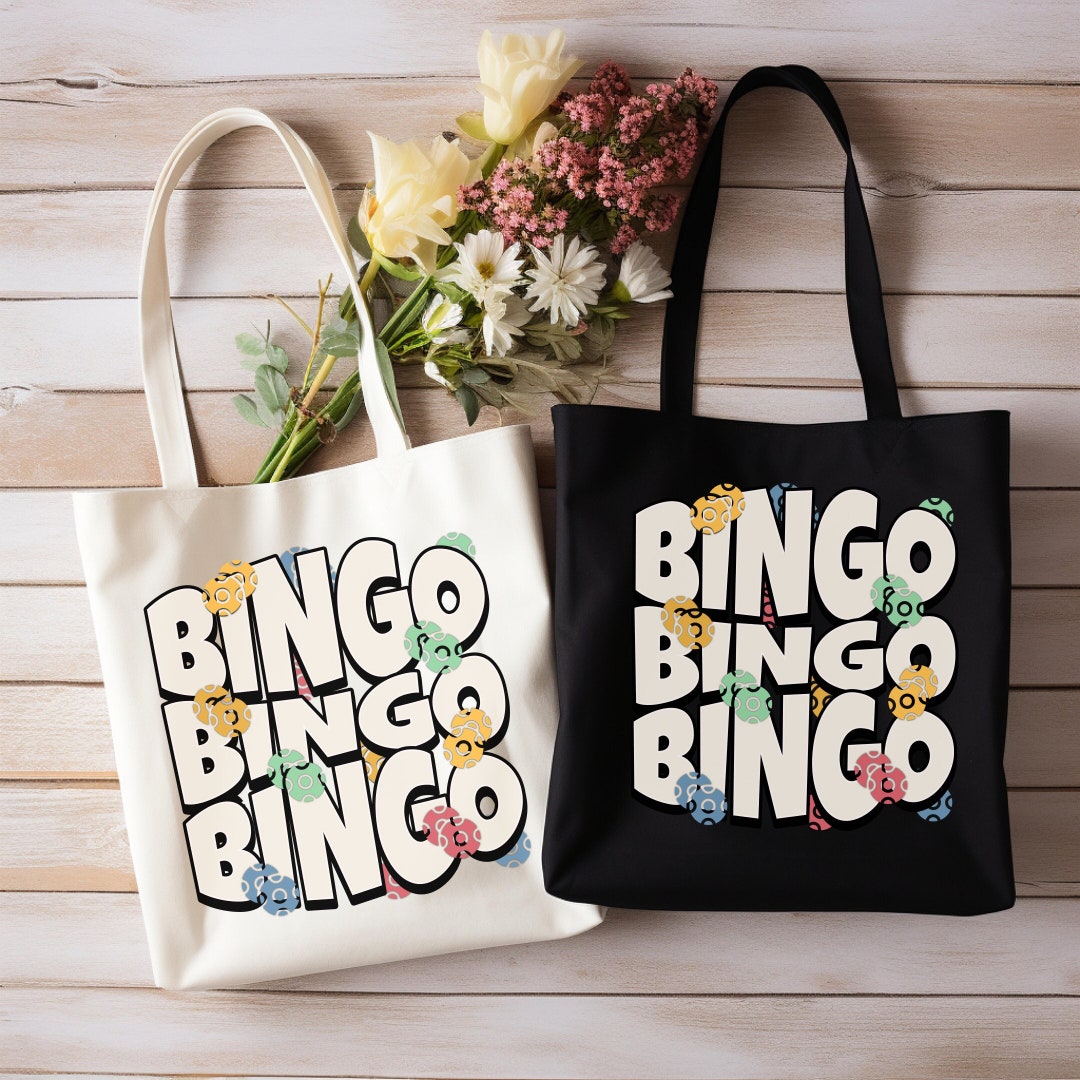 Bingo Themed Tote Bag, Fun Colorful Bingo Bag, Bingo Design Shopping ...