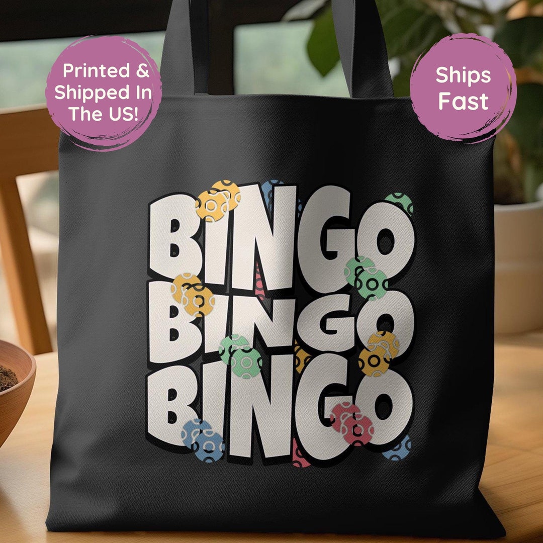 Repeating Bingo Bingo Bingo Tote Bag for Bingo Players Supplies and ...