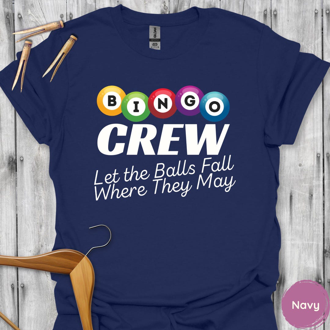 Bingo Crew Graphic Tee, Cute Bingo Shirt, Fun Bingo Gift, Bingo Lover ...