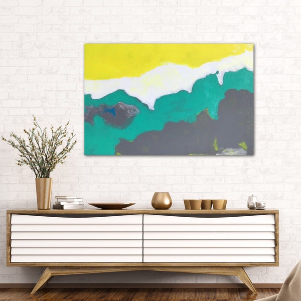 Grey Teal Yellow - Etsy