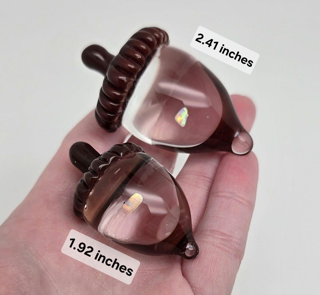 Glass Acorn Miniature Sculpture With Opal Inside, Hand Carved ...