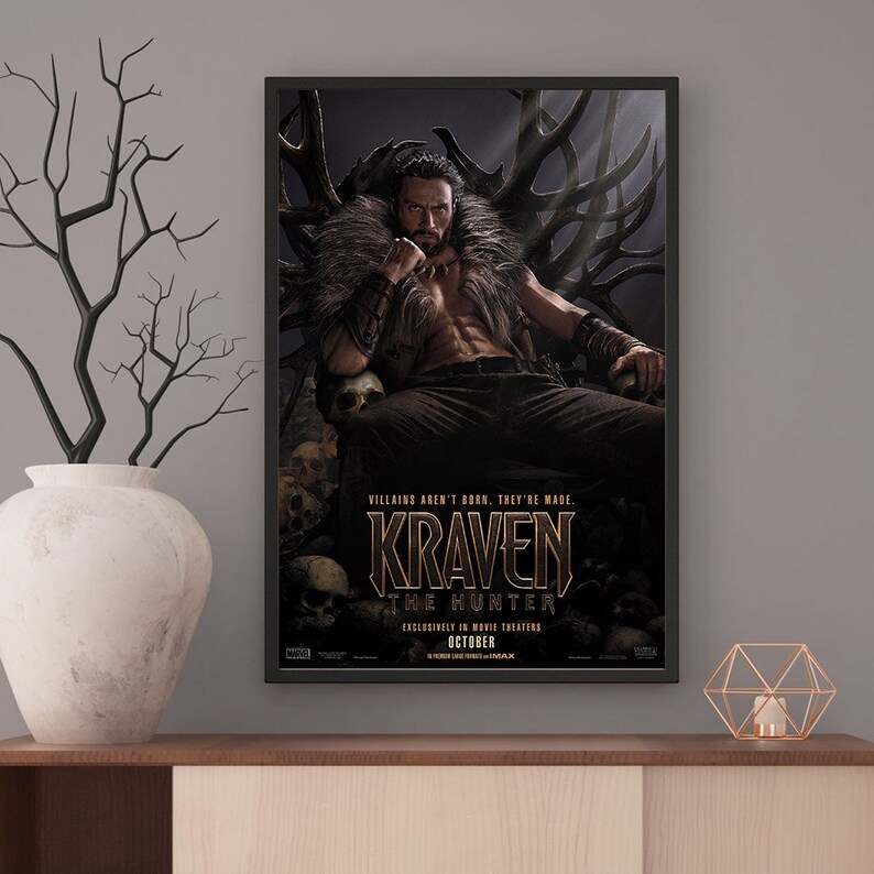 Kraven the Hunter Movie Poster Film Fan Collectibles Canvas Home Decor ...