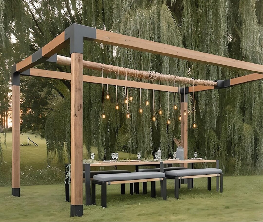 Wooden Modular Garden Porch Canopy Camellia, Pergula, Rustic Wooden ...