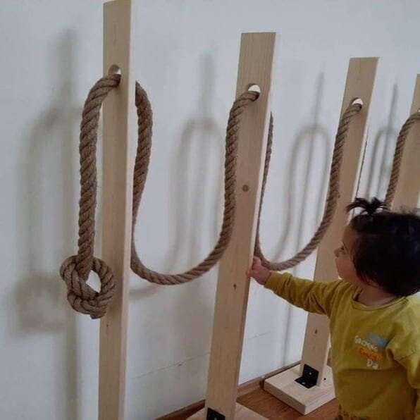 The Rope and Wood Fence Customizable, Indoor Outdoor Wood Fence, Rope ...