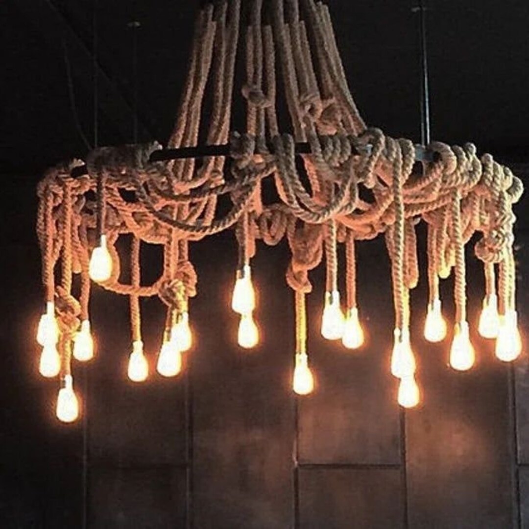 Cafe Restourant Bar Interior Desing / Rustic Large Rope Pendant ...