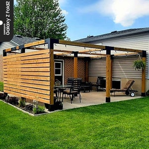 Wooden Modular Garden Canopy Camellia, Pergula, Rustic Wooden Shade ...