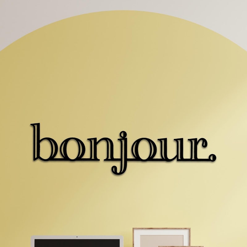 Bonjour Sign - Etsy