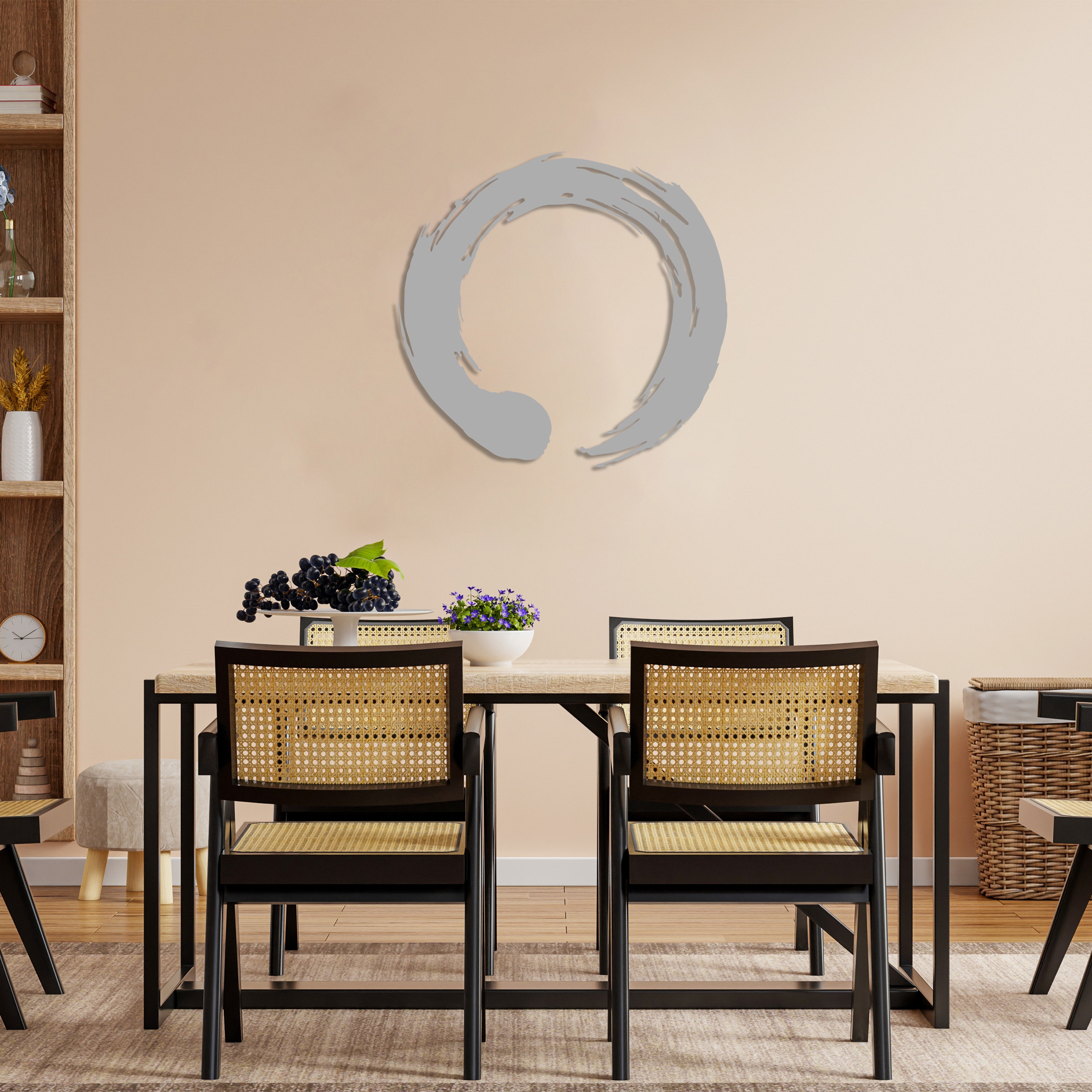 Enso Circle Metal Wall Art Japanese Calligraphy Zen Home Office Decor ...