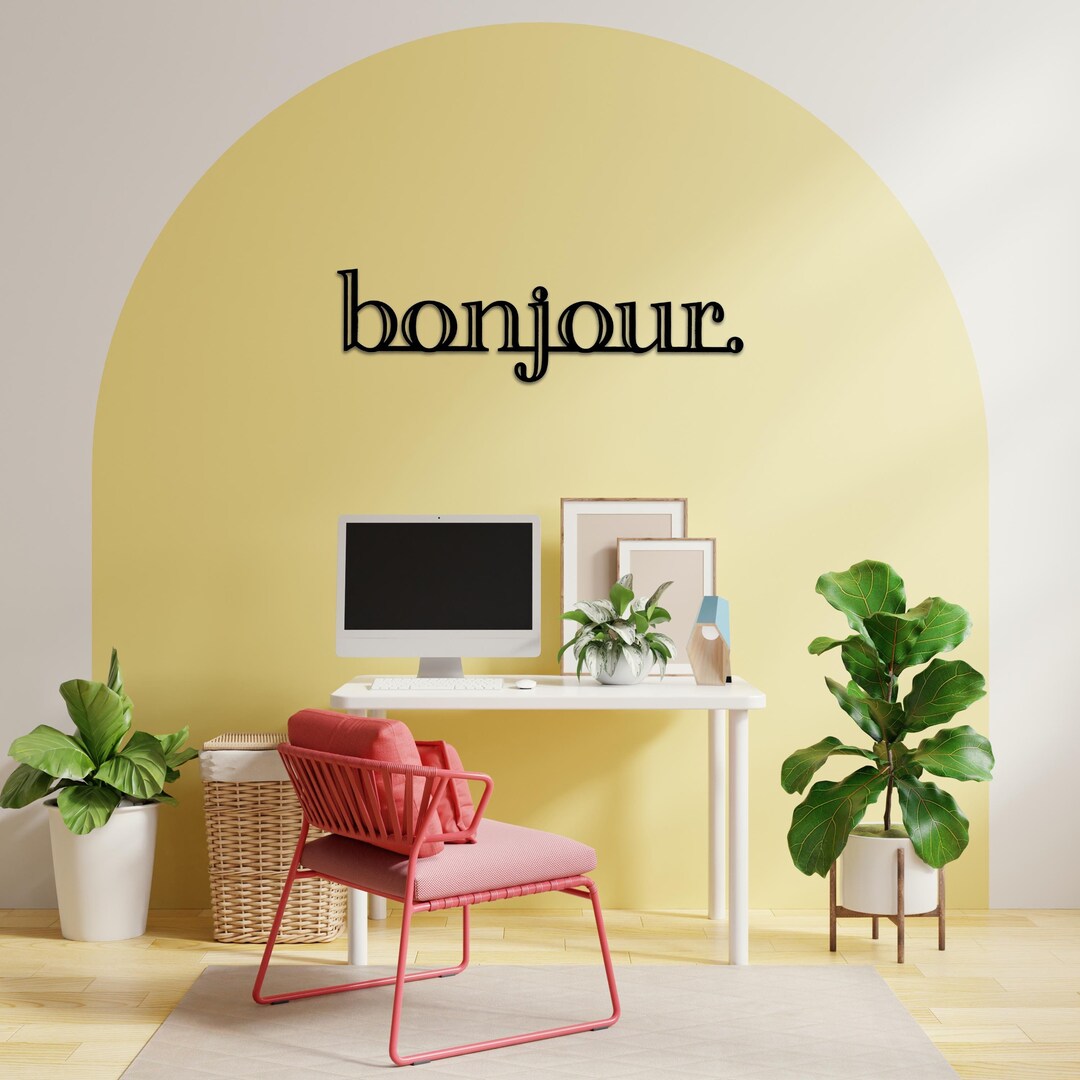 Metal Bonjour Sign: French Welcome Home Decor - Etsy