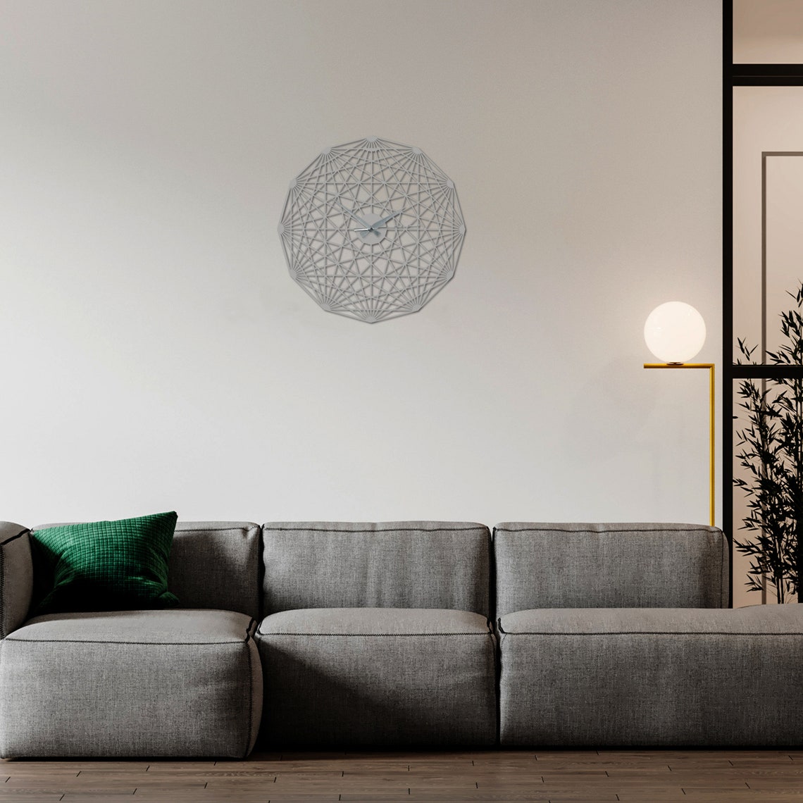 Dodecagon Metal Wall Clock Modern Geometric Home Decor - Etsy