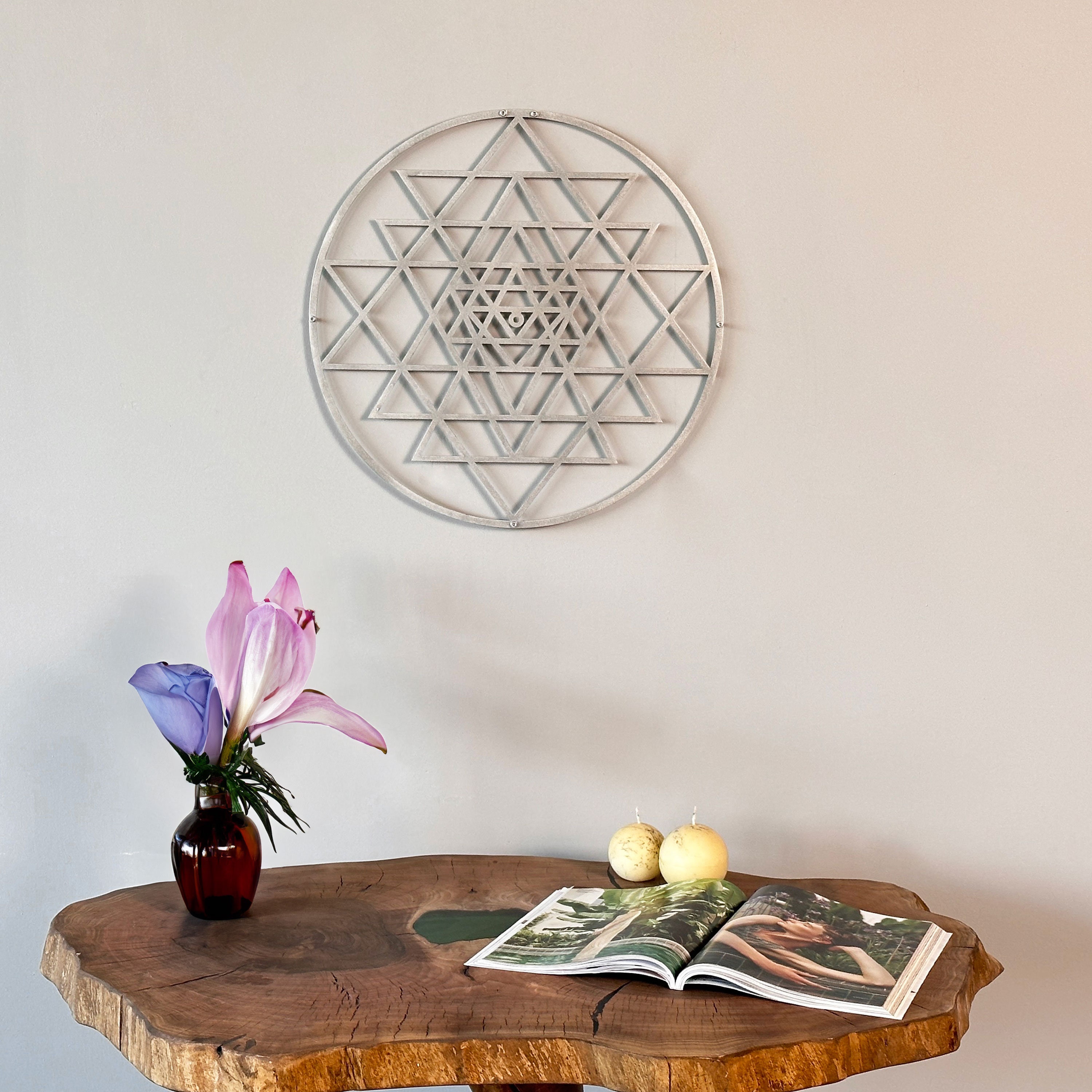 Sri Yantra Sacred Geometry Metal Wall Art Mandala Wall Decoration ...