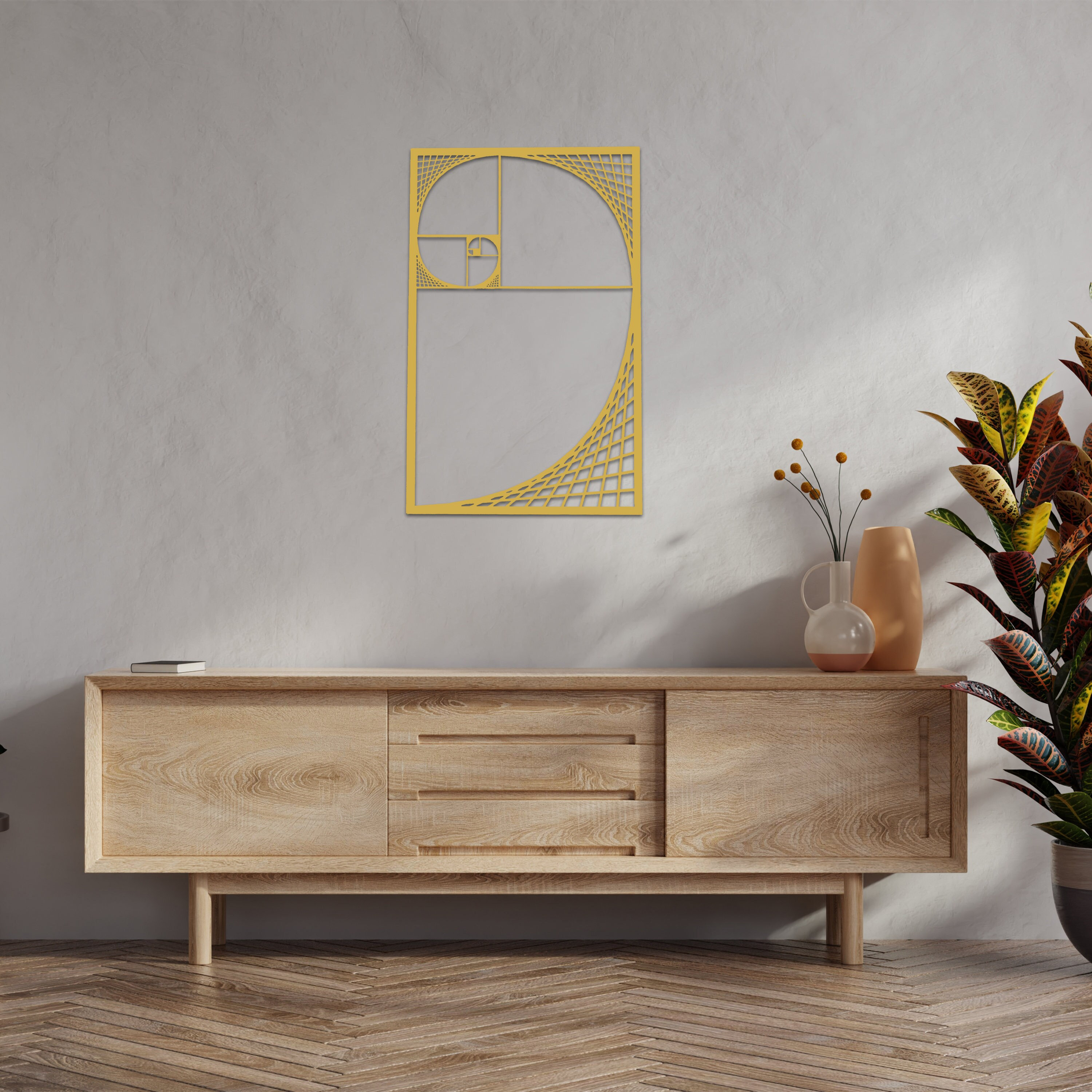 Golden Ratio Metal Wall Art Fibonacci Wall Decor Home Office Decoration ...