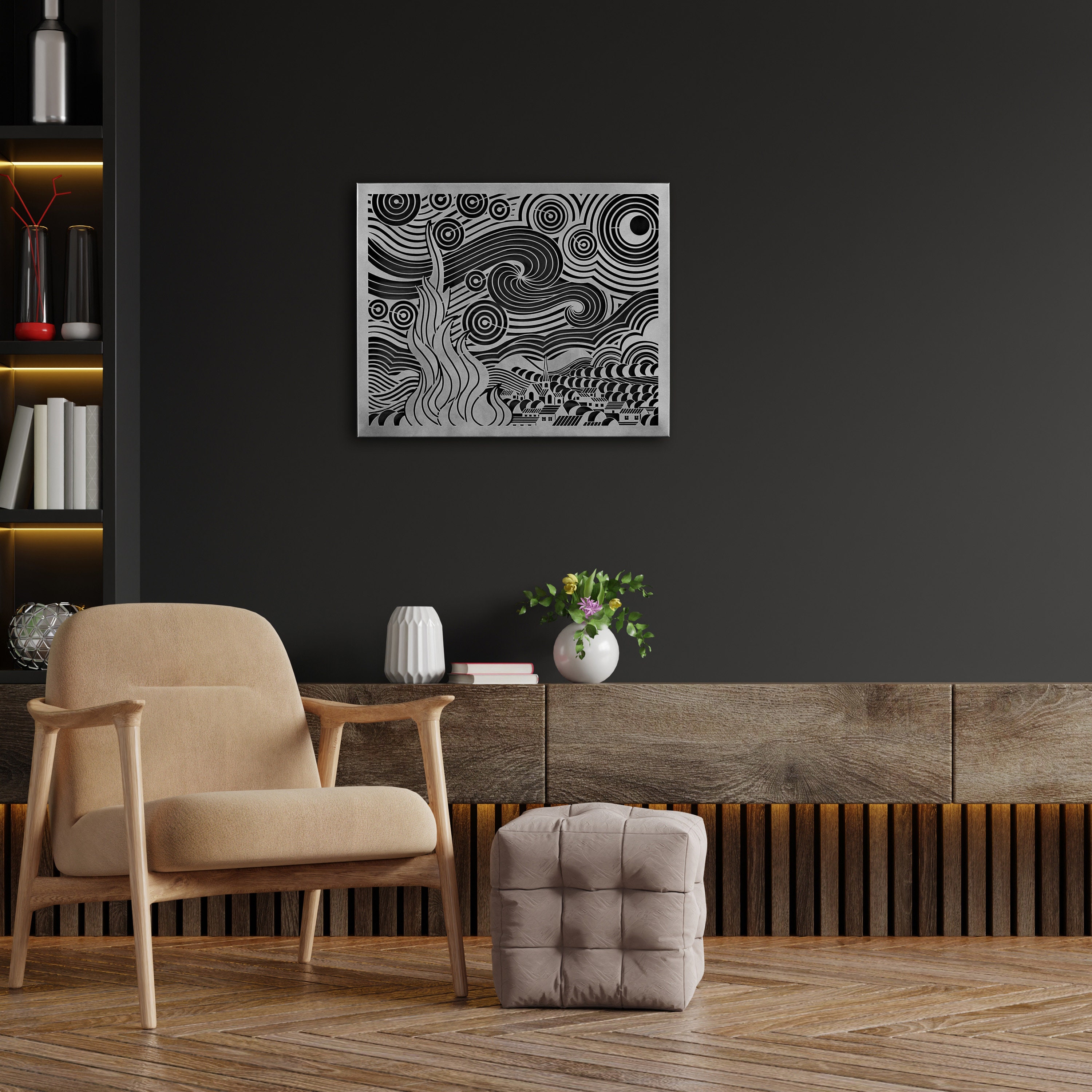 Van Gogh the Starry Night Metal Wall Art Unique Home Decoration Gift ...