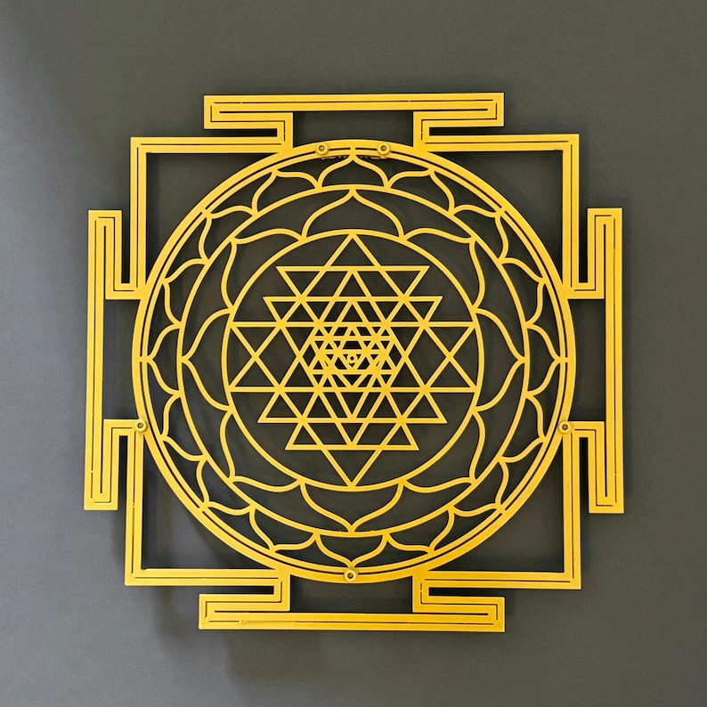 Sri Yantra Metal Wall Art Set Golden Ratio Sacred Geometry Wall ...