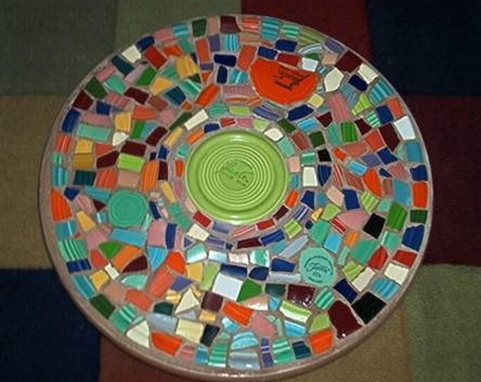 Mosaic Tile Broken Fiesta Ware Plate Lazy Susan - Etsy