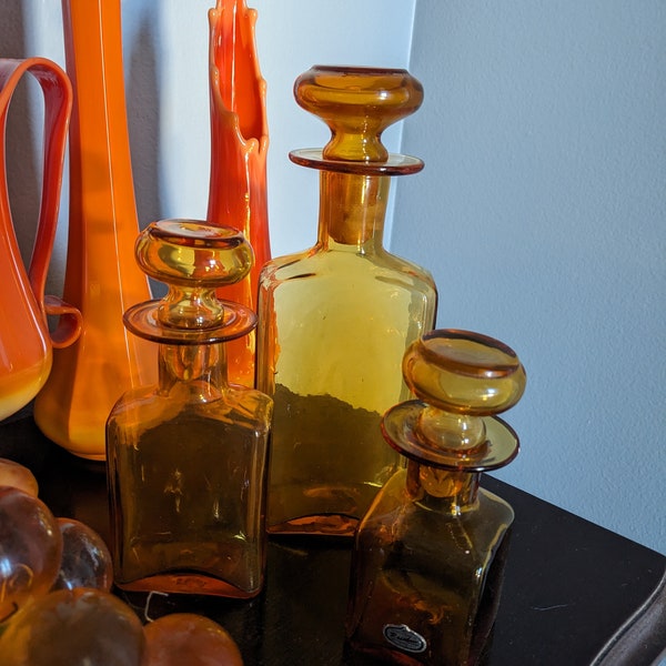 Amber Glass Decanter - Etsy