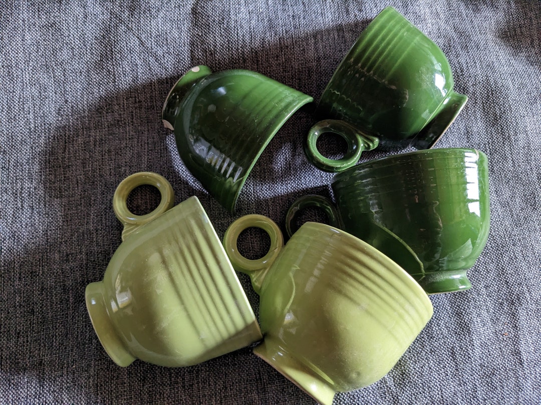 Half Tea Cups for Planters Mosaic Tile Art Project Set of 5 Forest and ...