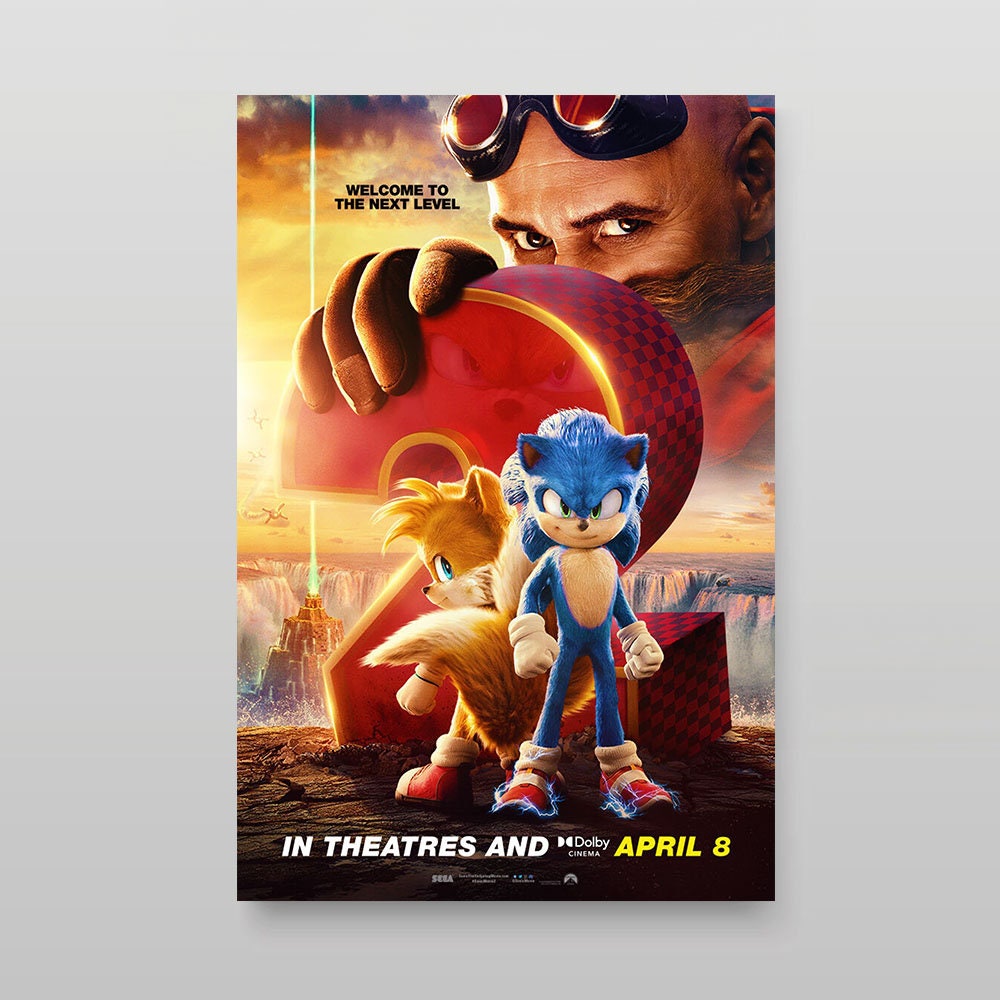 Sonic the Hedgehog 2 Movie Poster, Wall Art, Classic Film Poster ...