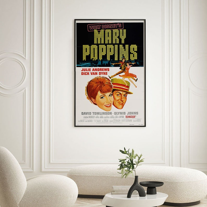 Mary Poppins Movie Poster, Wall Art, Classic Film Poster, Canvas Print ...