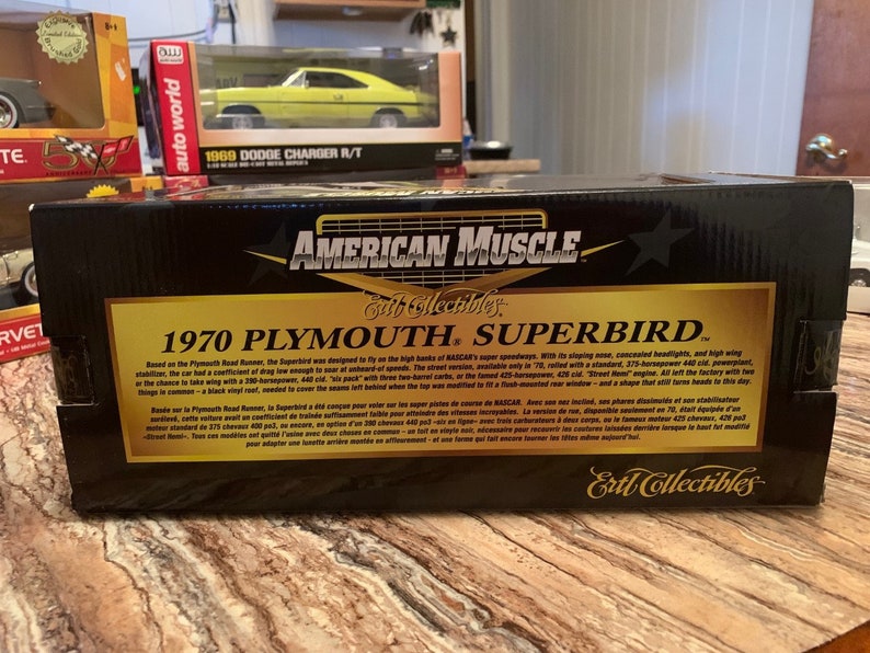 1970 Plymouth Superbird ERTL Black Chrome Chase Car 1/18 1/1000 World ...