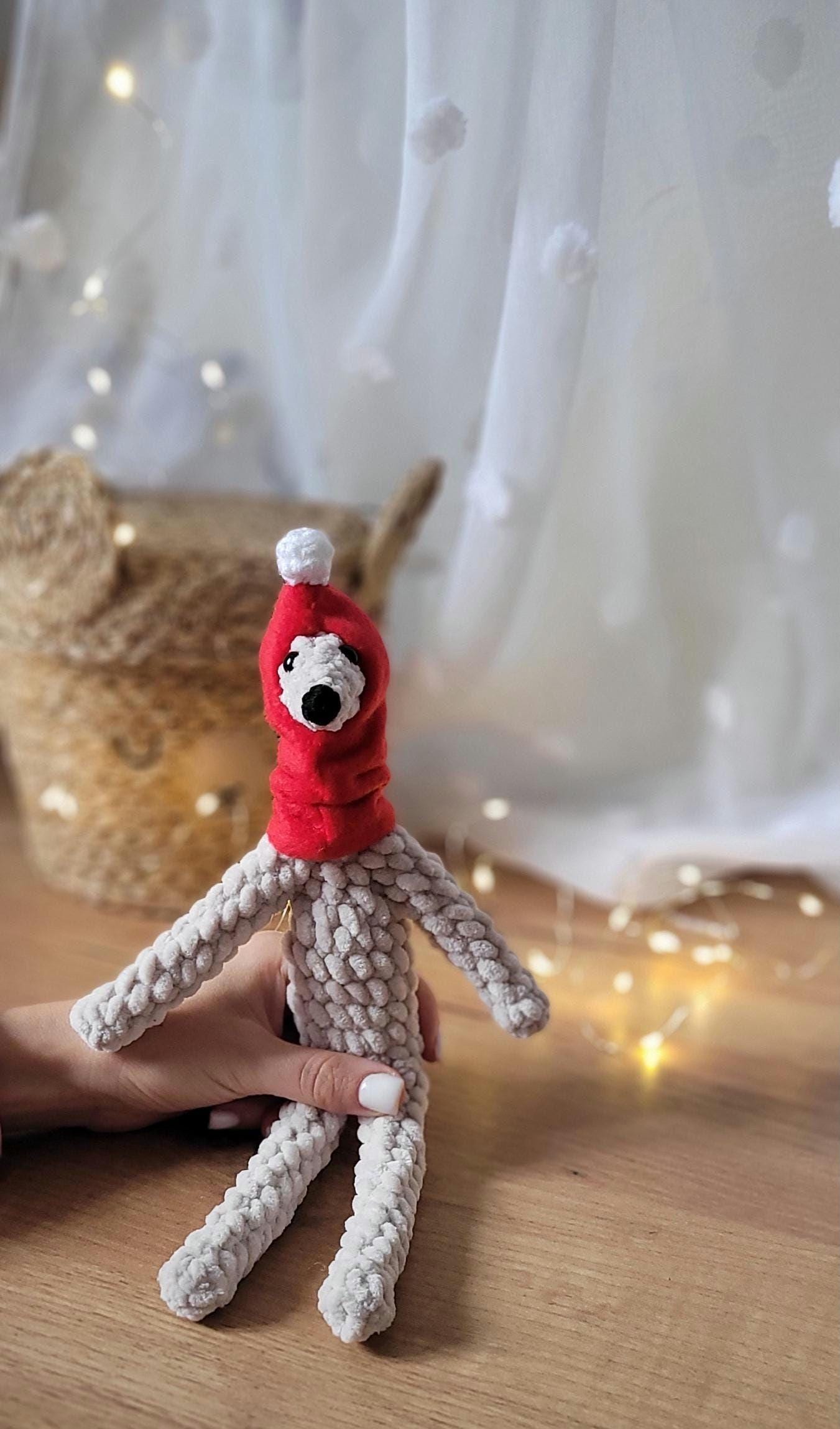 Iitalian Greyhound Christmas Plush Toy – Whippet Dog With Pom Pom Hat ...