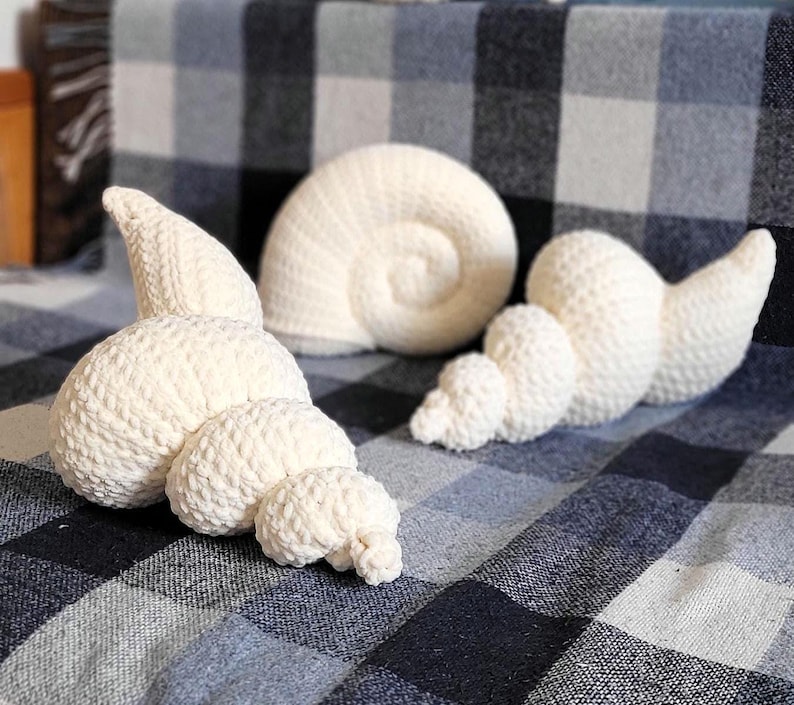 Crochet Seashell Pillow – Handmade Shell Cushion, Cozy Home Decor, Gift ...