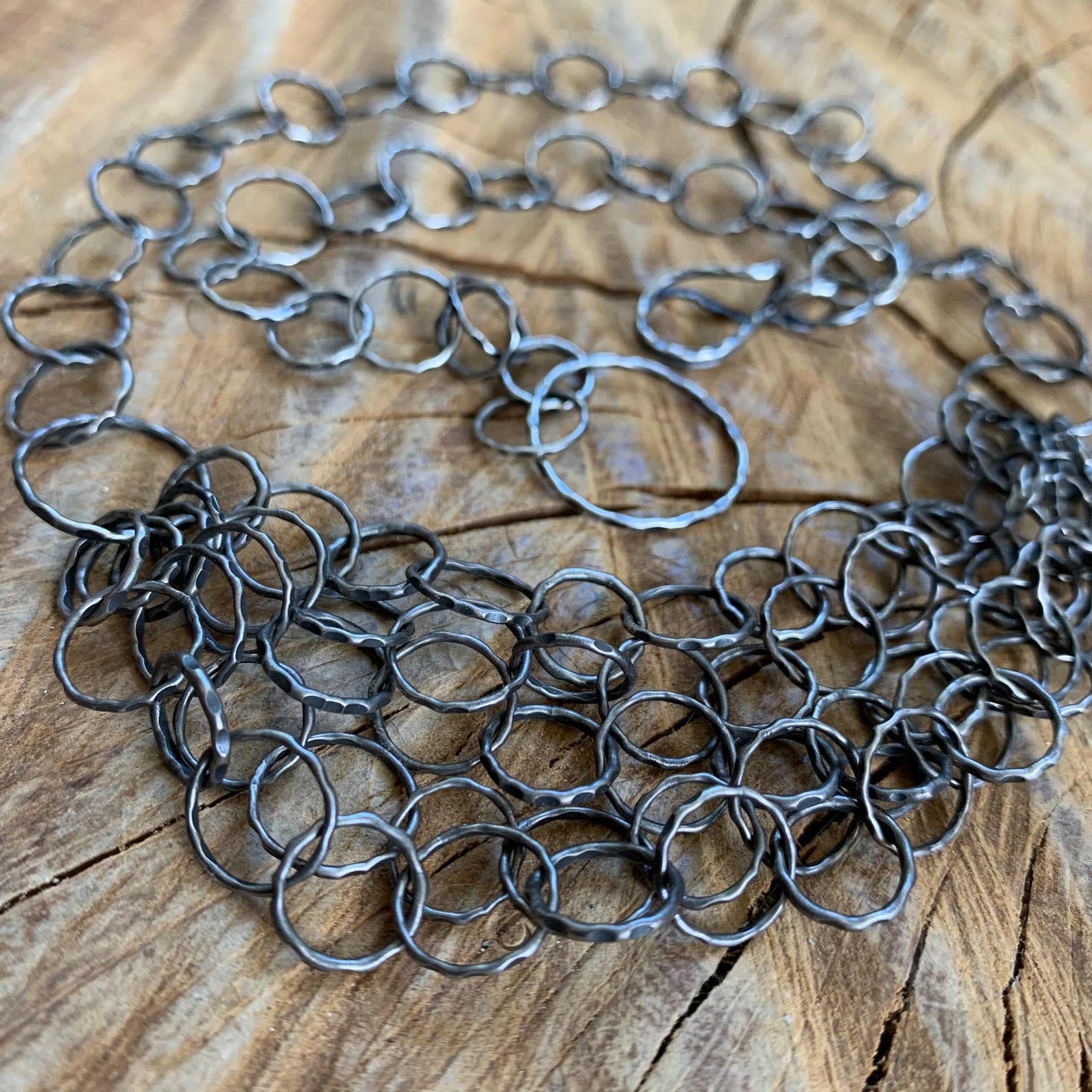 Argentium Silver Handmade Bubble Chain Necklace - Etsy