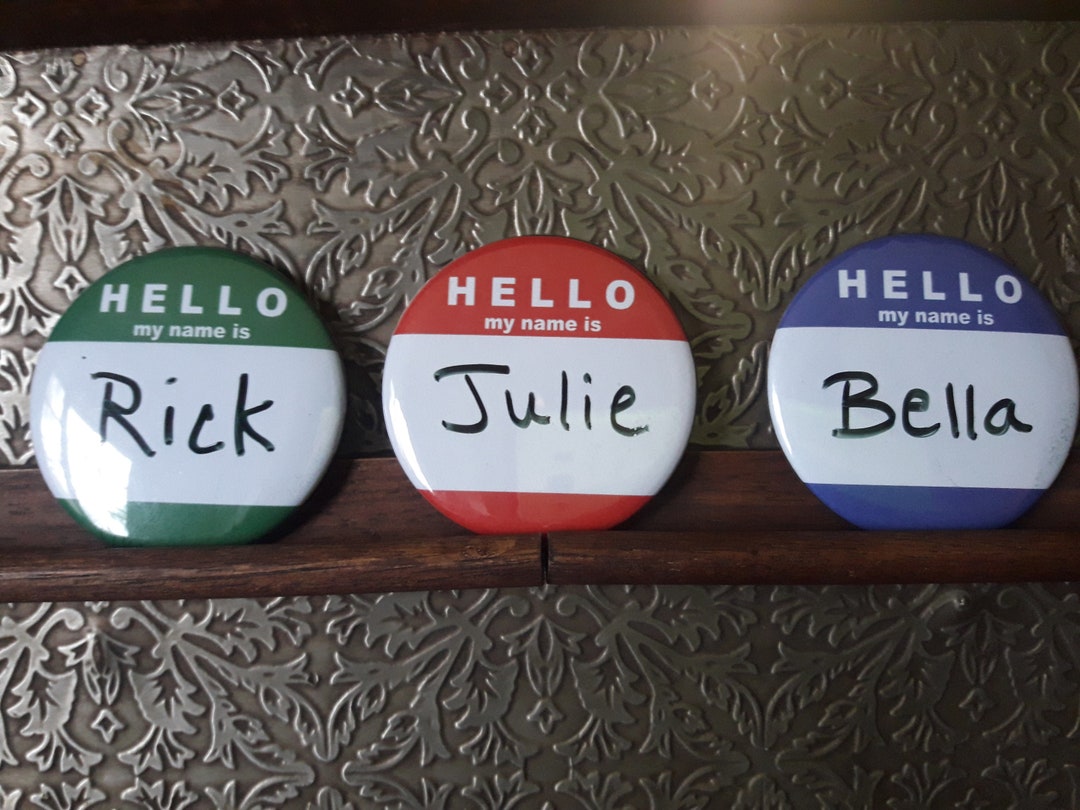 Reusable Name Tag Buttons 2.25" - Etsy