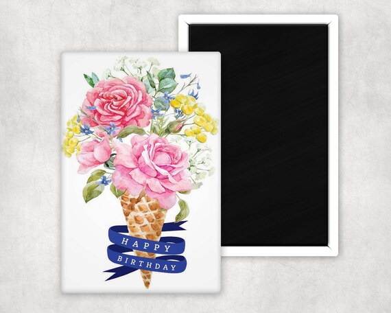 Happy Birthday Refrigerator Magnet | Etsy