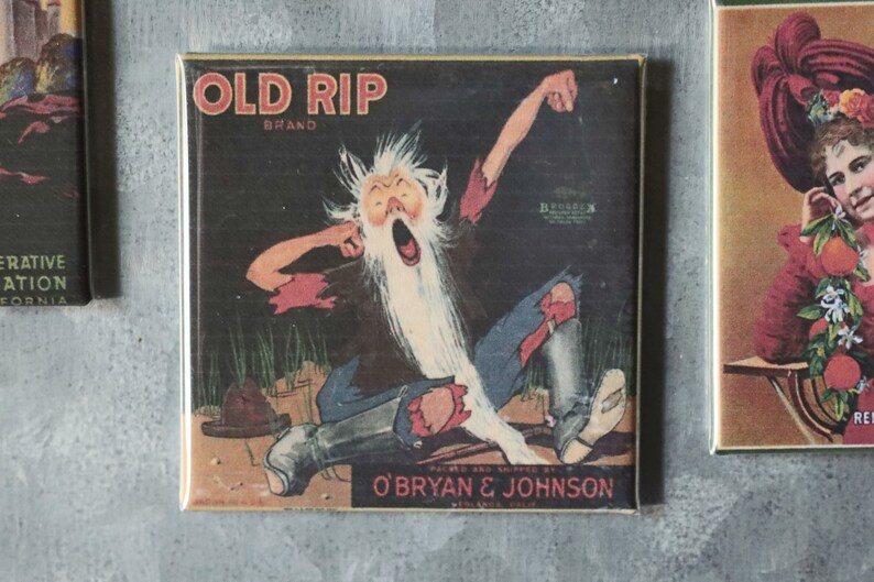 Old Rip Vintage Orange Crate Label Magnet Redlands Ca - Etsy