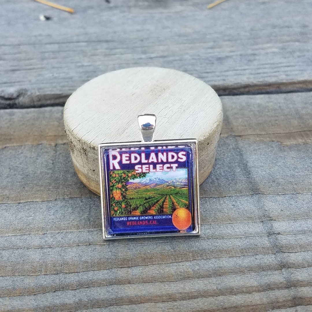 Redlands Select Orange Crate Label Pendant Necklace - Etsy