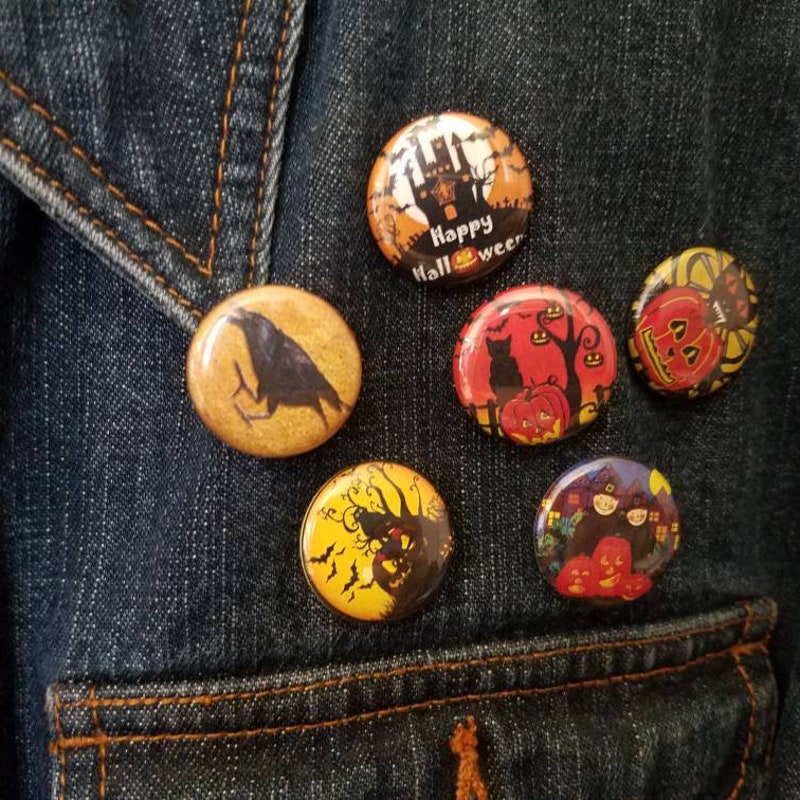 Halloween Buttons - Etsy