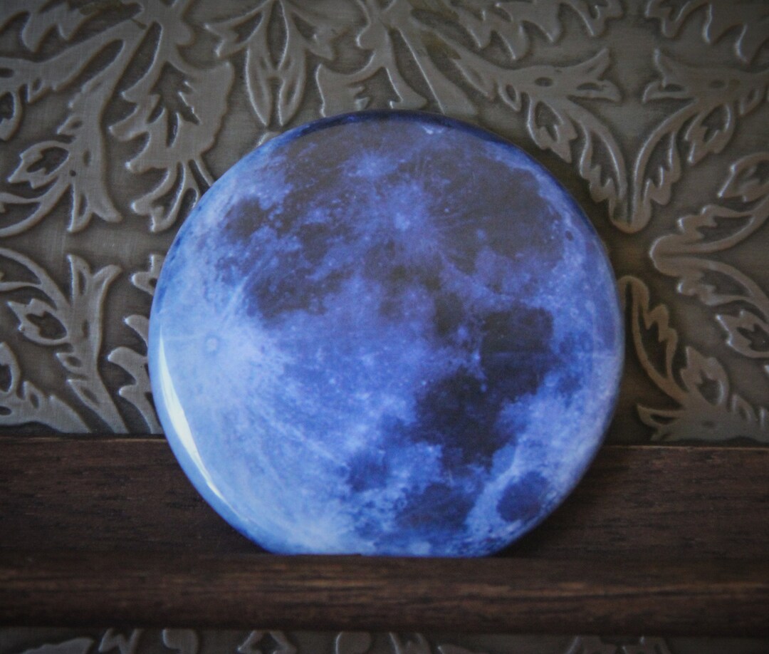 Blue Moon Magnet, Pocket Mirror, Pin, or Key Ring 2.25" - Etsy
