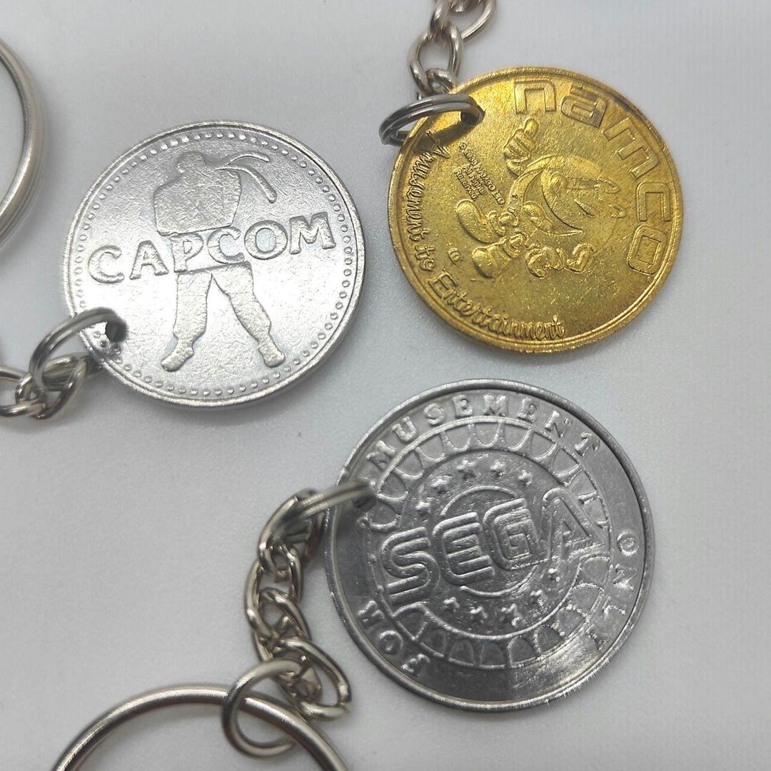 Vintage Japanese Arcade Token Coin Keychain for 90s Kid Retro Gamer ...