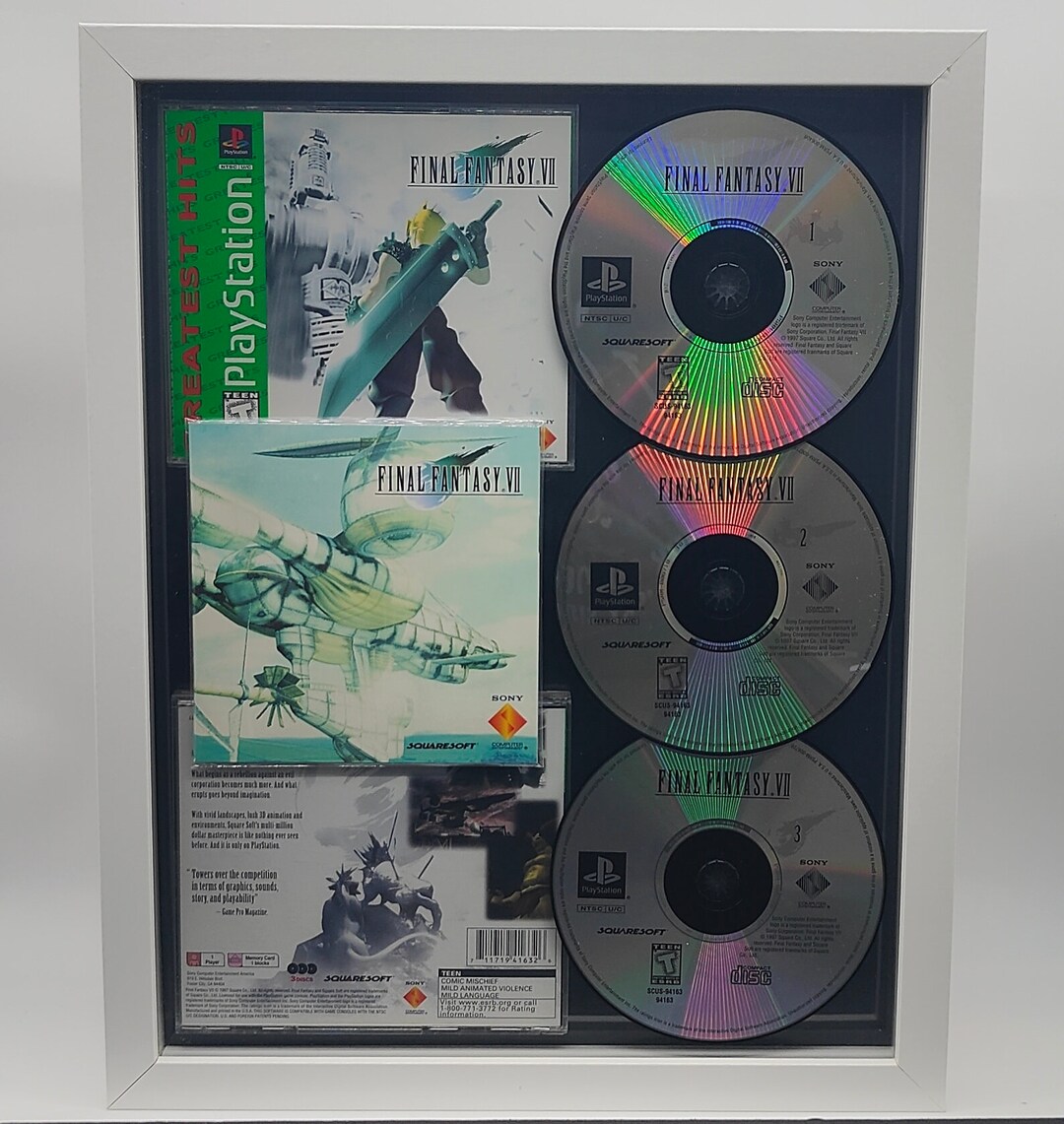 Final Fantasy 7 FF7 PS1 Framed 11x14 Video Game Shadowbox W/ Case ...
