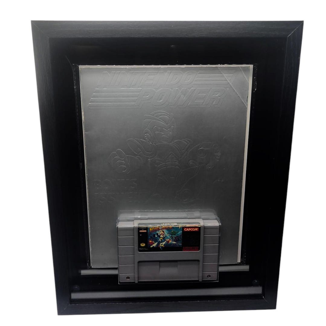 Megaman X SNES Cartridge and Nintendo Power Issue 56 With Poster Framed ...